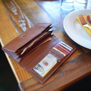 Ladies Women's Wallet/purse Natural Vegetable Tan Leather Black/brown ...