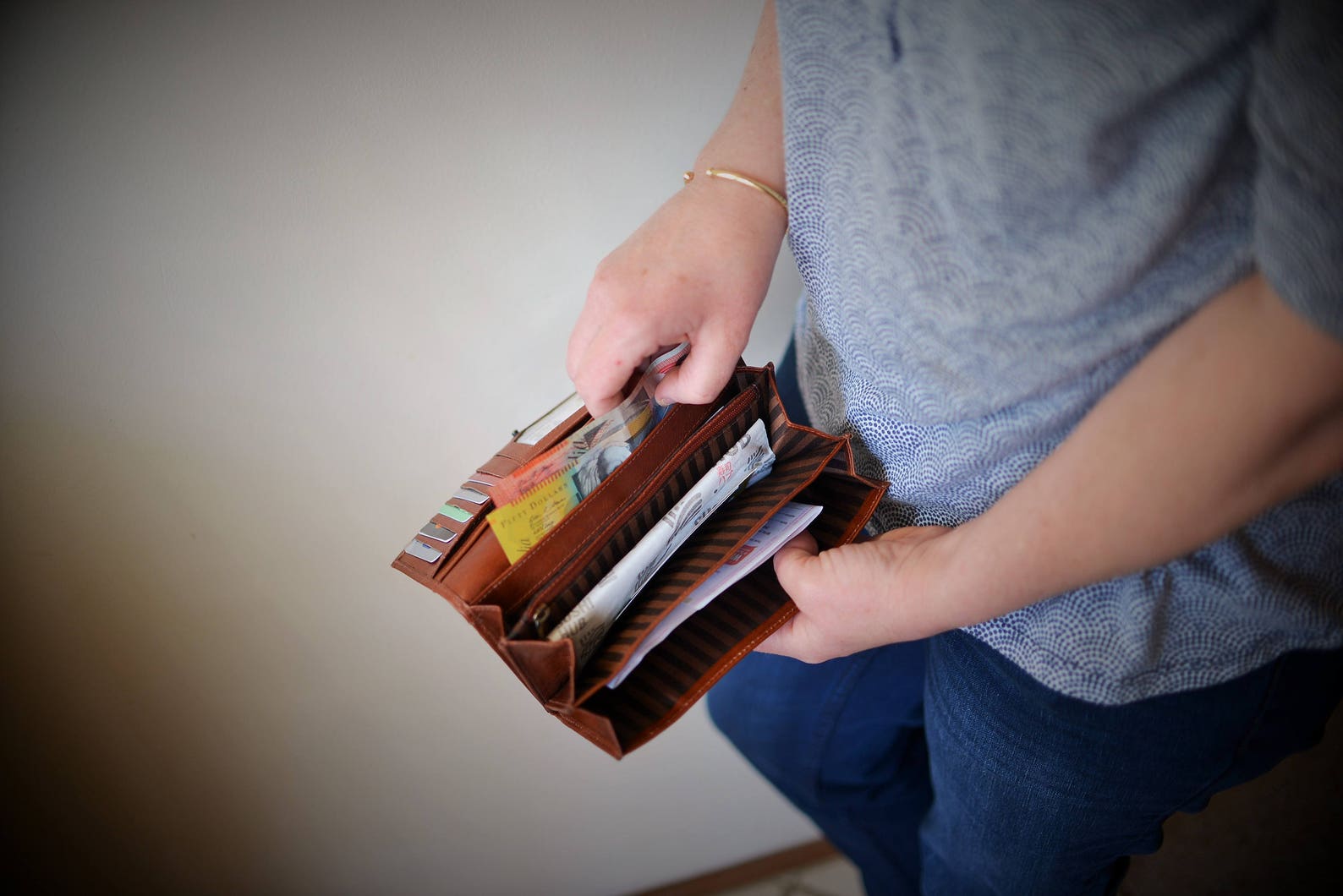 Ladies Women's Wallet/purse Natural Vegetable Tan Leather Black/brown ...
