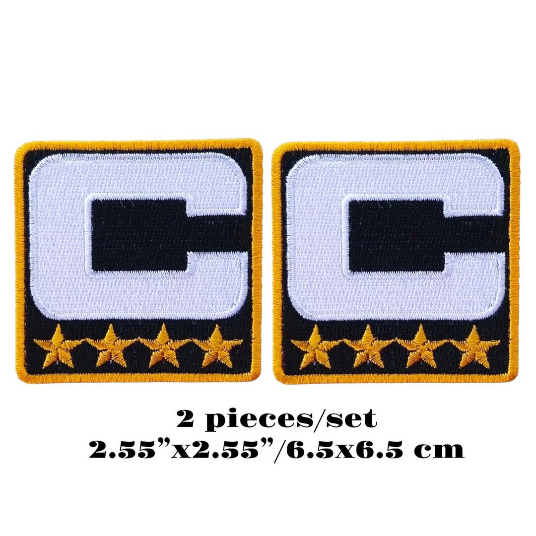 2 Pieces Sports Patch Football Team Captains 4 Stars Yellow Embroidered ...