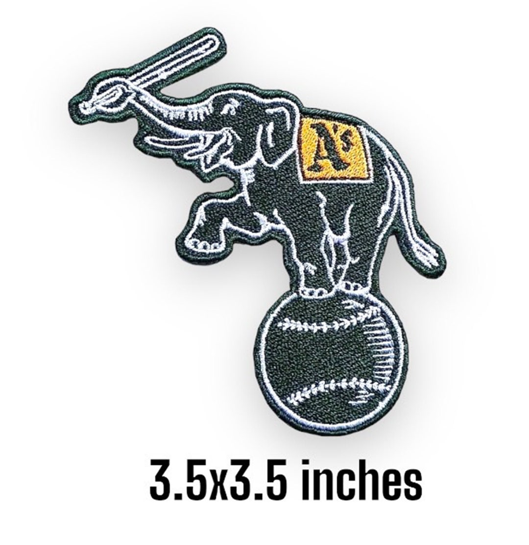Oakland Athletics Elephant 9.0x9.0 Cm Embroidered Patch Logo Iron On ...