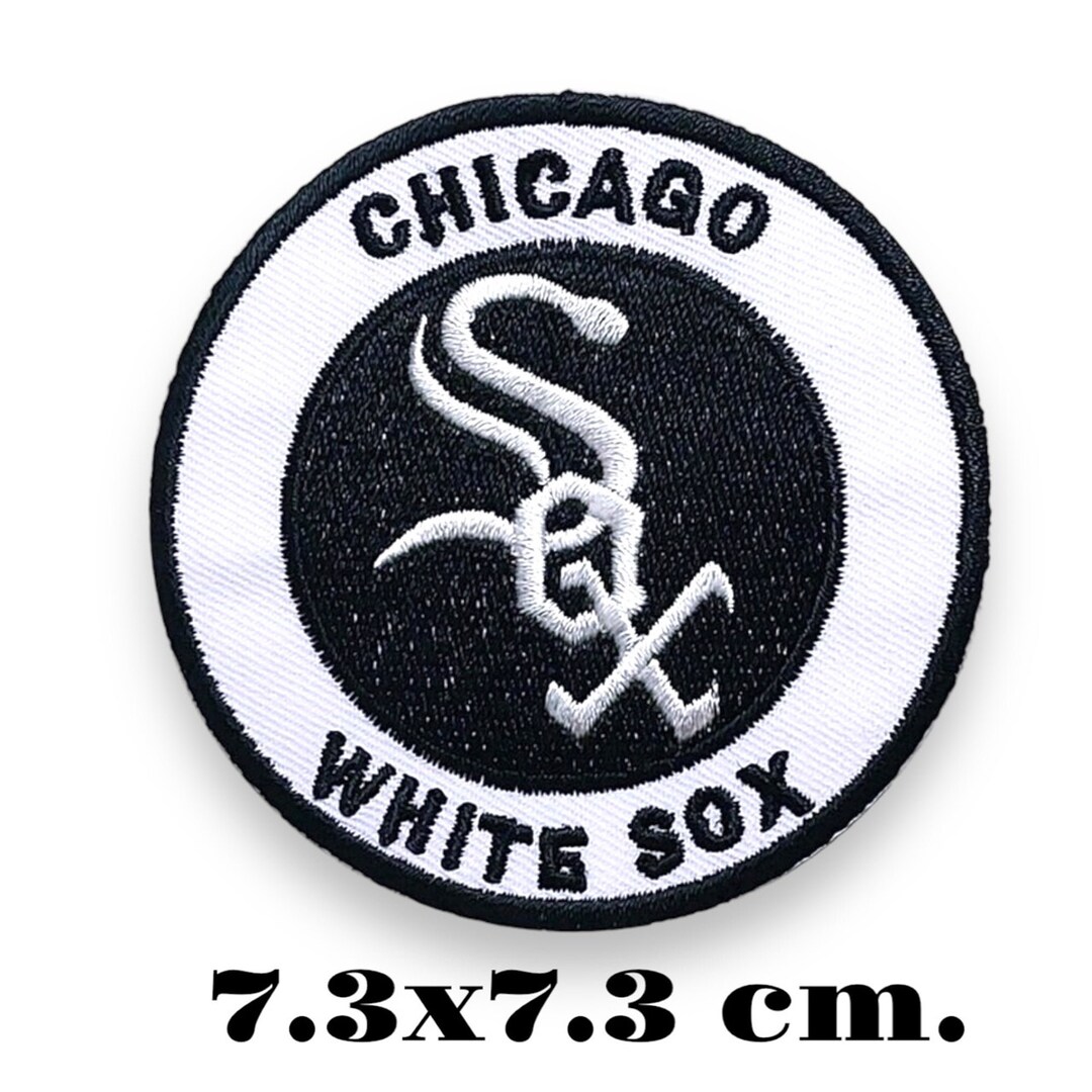 Chicago-white Sox Circle Black 7.3x7.3 Cm Embroidered Patch Logo Iron ...