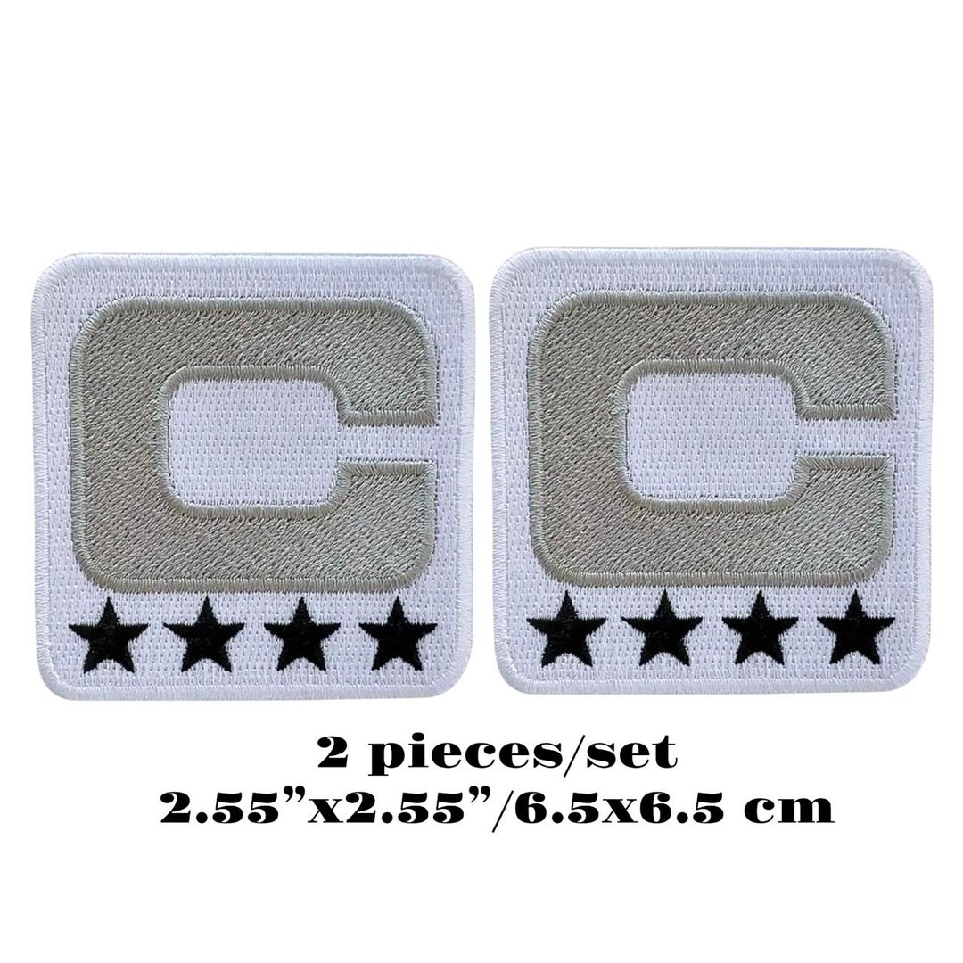 2 Pieces Sports Patch Football Team Captains White Gray 4 Stars ...