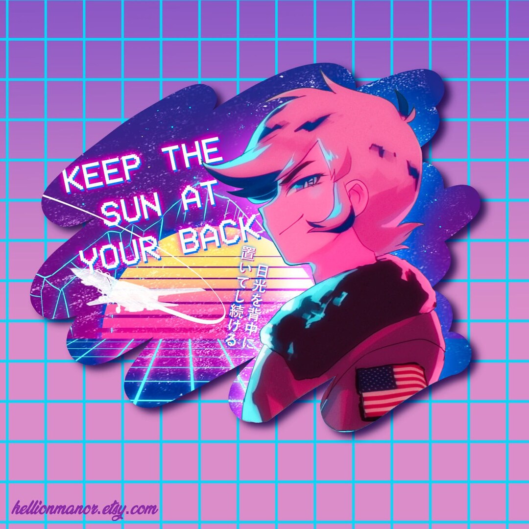 Sun at Your Back Vaporwave Borderless Vinyl Sticker - Etsy