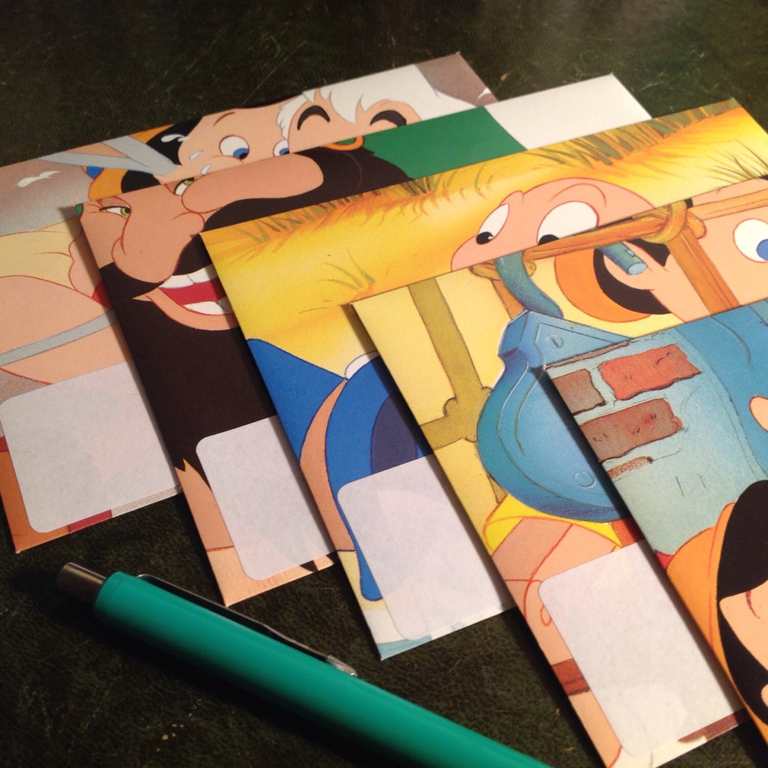Pinocchio Disney Letter Writing Set with Handmade Envelopes. | Etsy