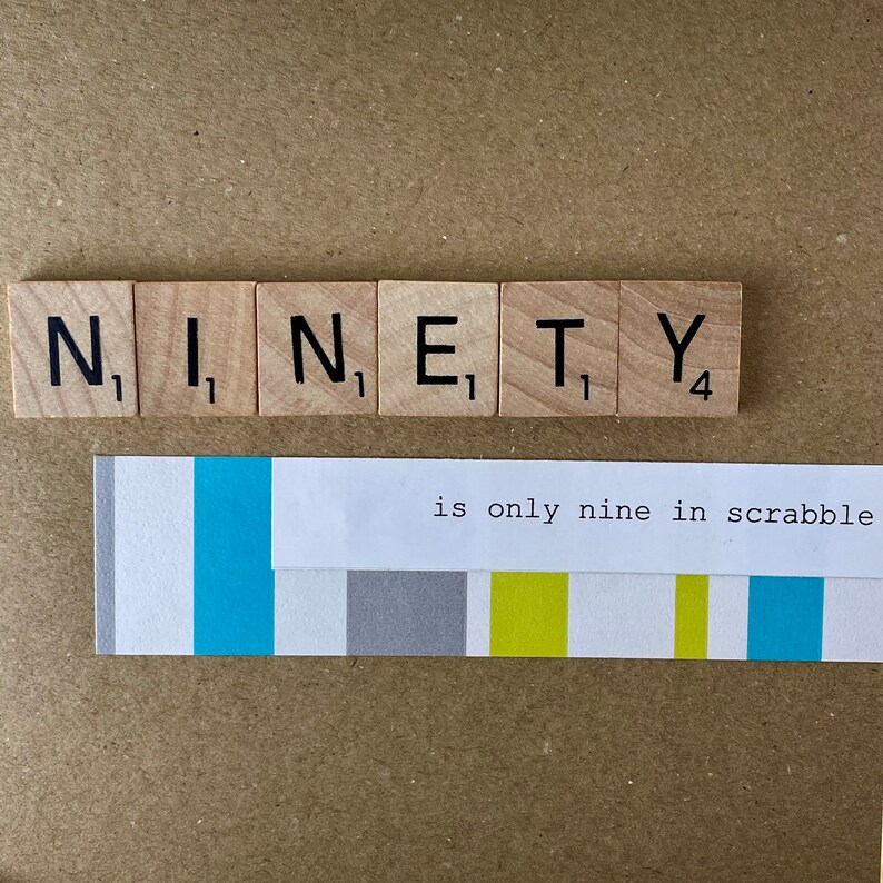 90th Birthday Card | Handmade Scrabble Tile Ninety Design - Etsy