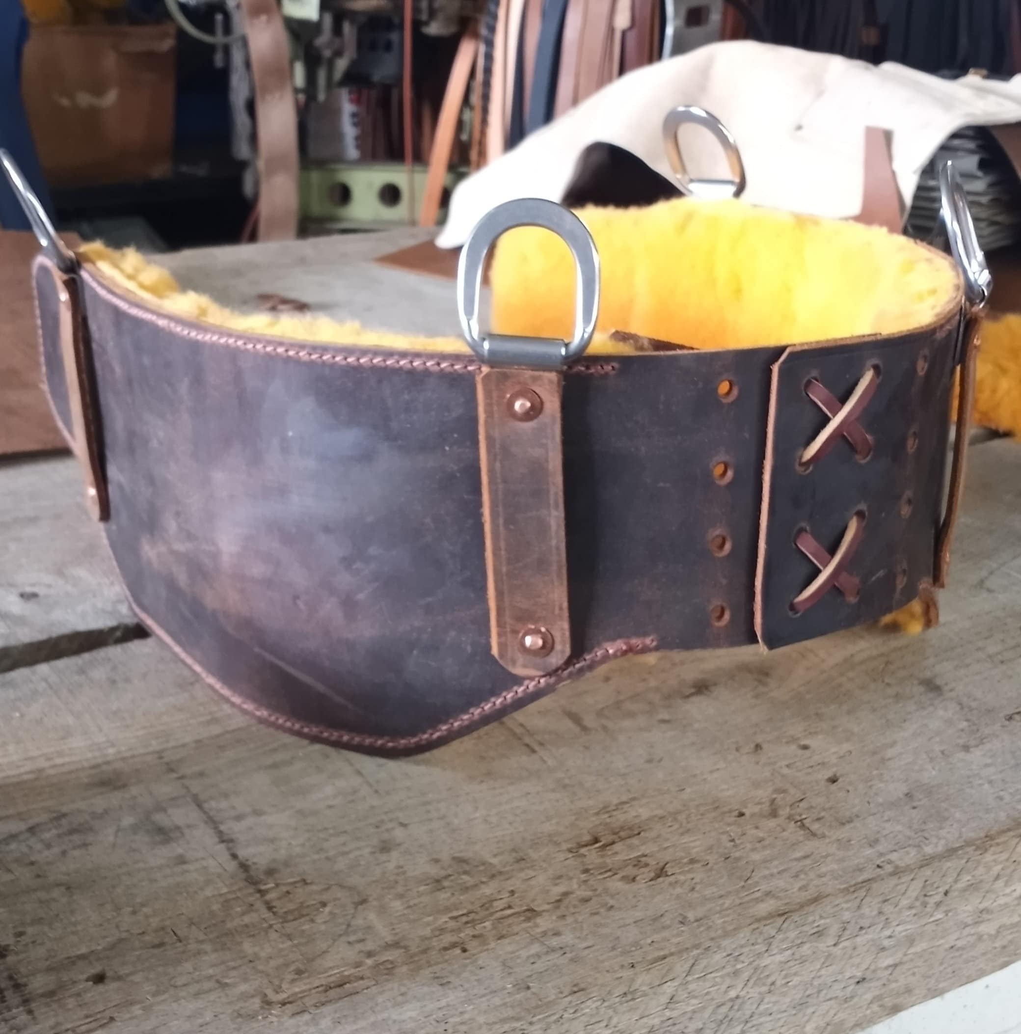 Heavy Duty Leather Hip Support Belt – Sheepwool Padded, Adjustable, USA ...