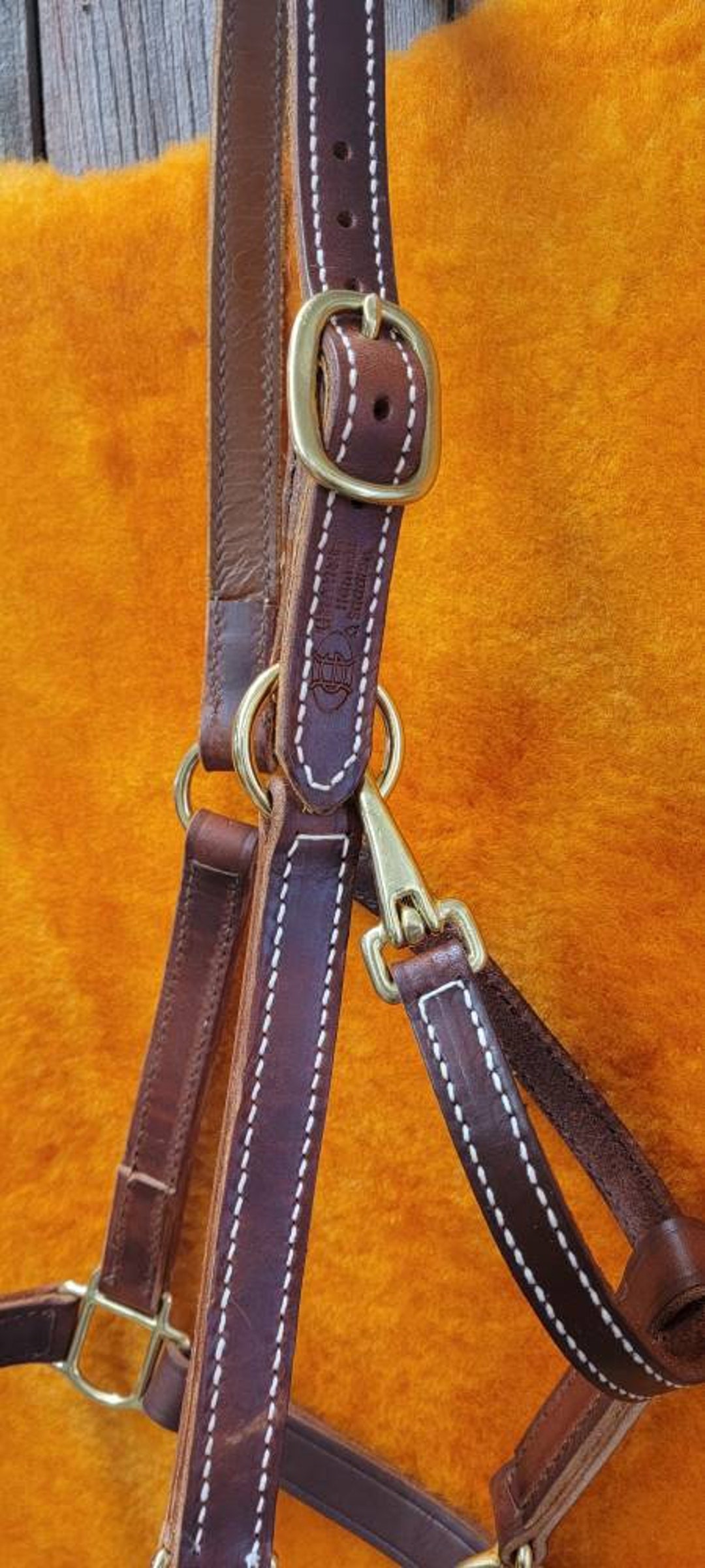 LEATHER HORSE Halter W/solid Brass Name Plate turnout - Etsy