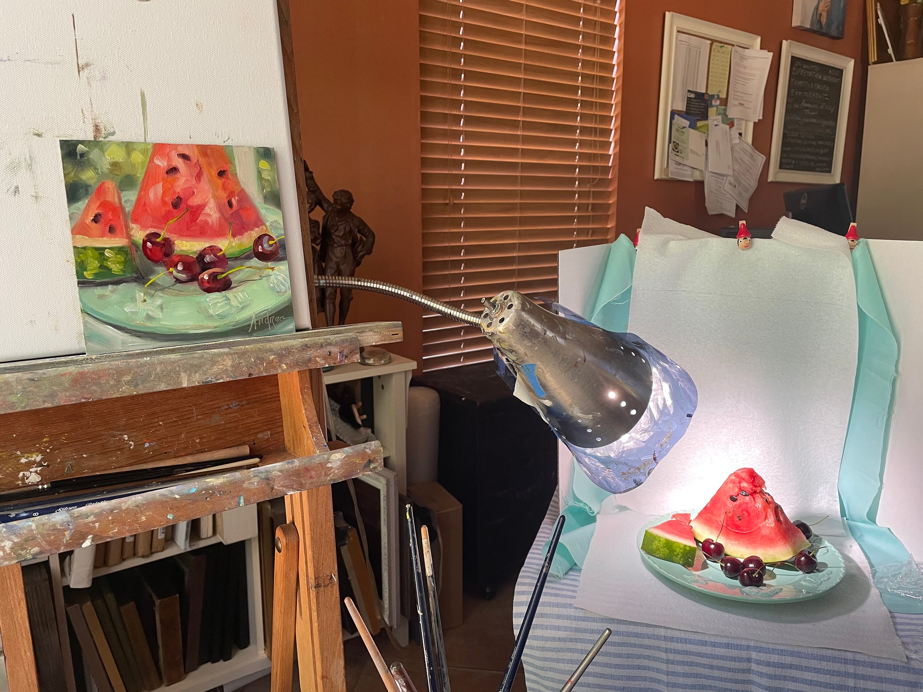 Summer Snack, 6x6 Original Oil Painting on Board. Kitchen/dining Art ...