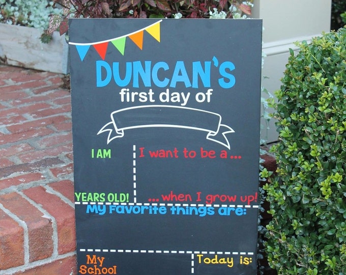 Reusable First Day of School Chalkboard Sign - Etsy