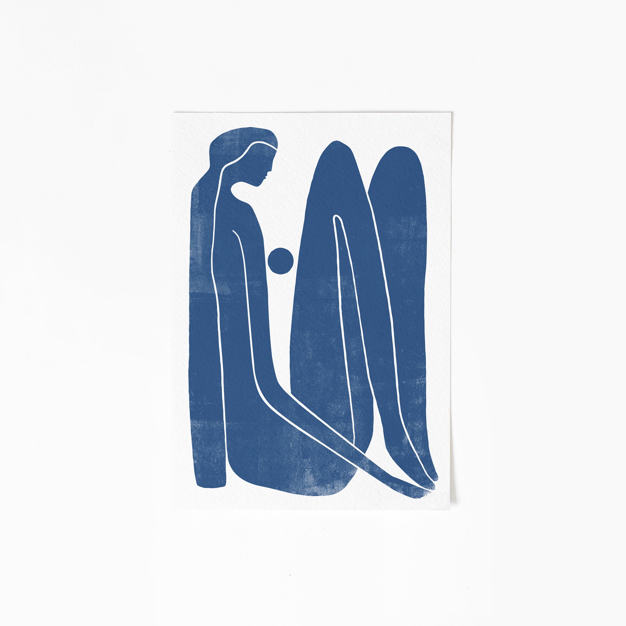 Thinking Blue. A Figurative Illustration. Printable Artwork. - Etsy