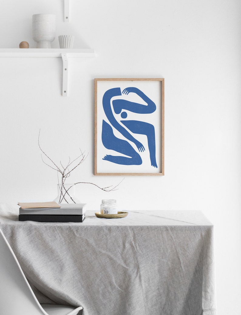 Blue Body Abstract Illustration. Printable Artwork. Download - Etsy