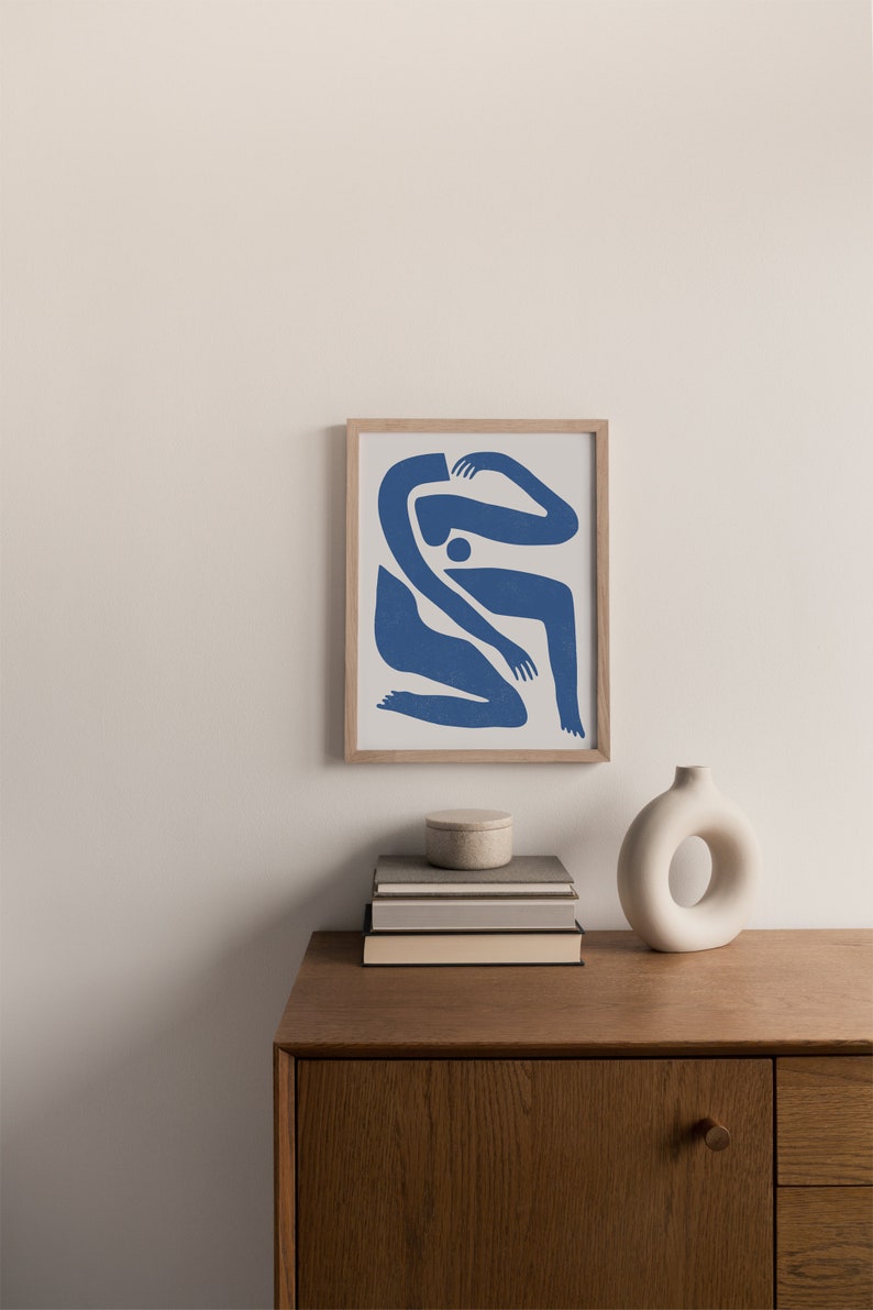 Blue Body Abstract Illustration. Printable Artwork. Download - Etsy