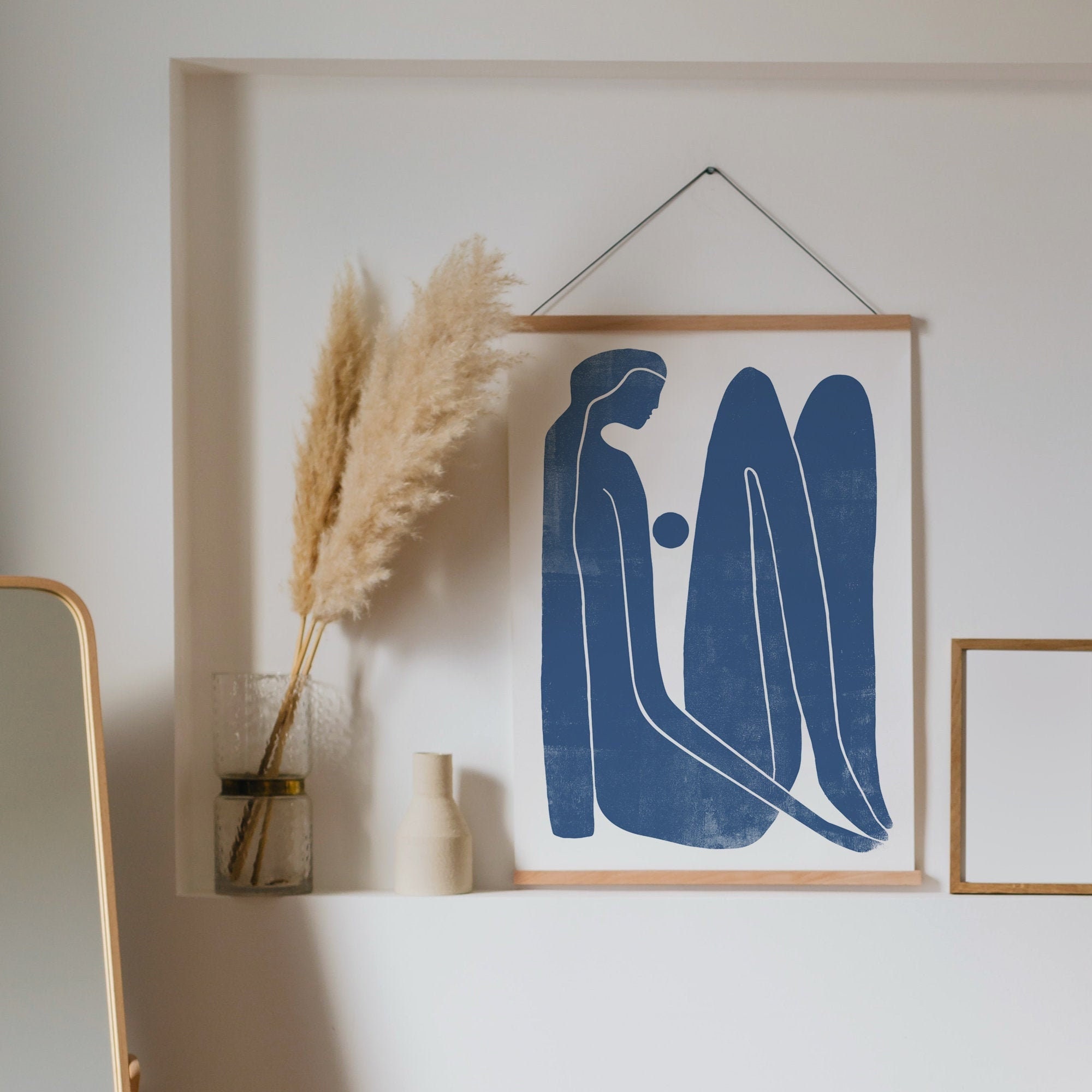 Thinking Blue. A Figurative Illustration. Printable Artwork. Download ...