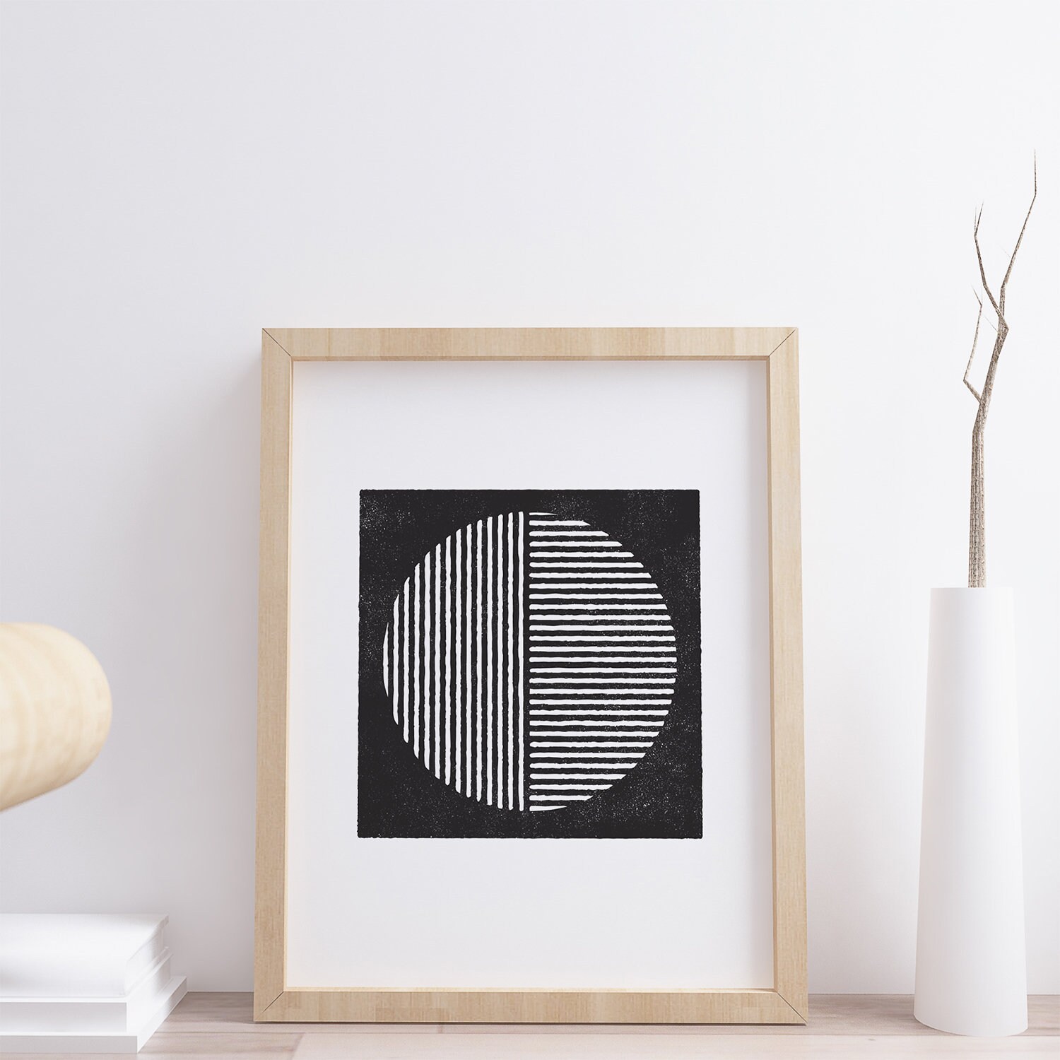 Printable Art Block Print Art Woodblock Digital Monochrome | Etsy