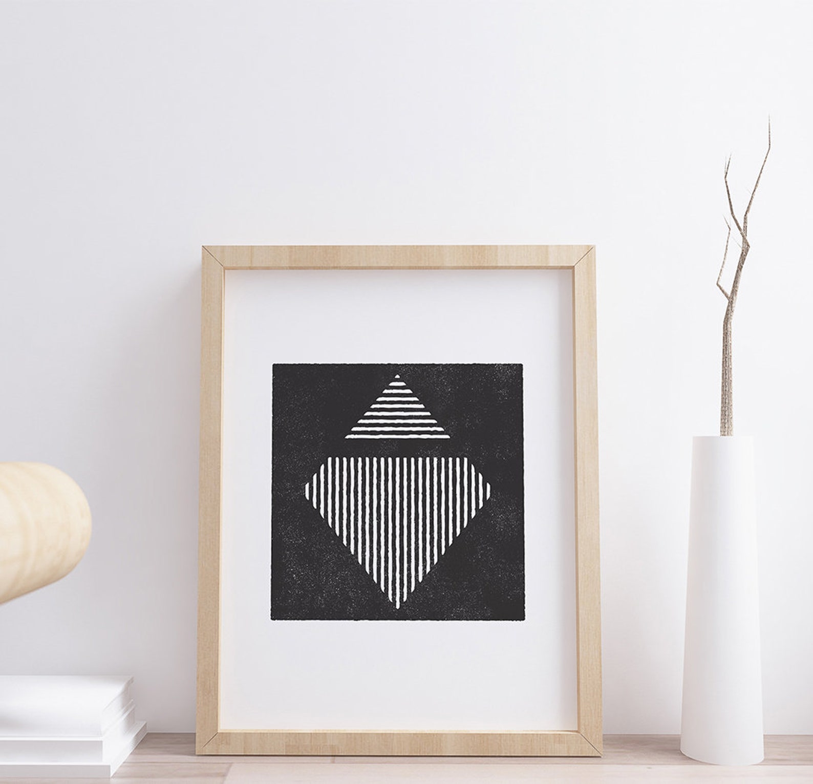 Minimalist Black and White Block Print and Textile Inspired - Etsy