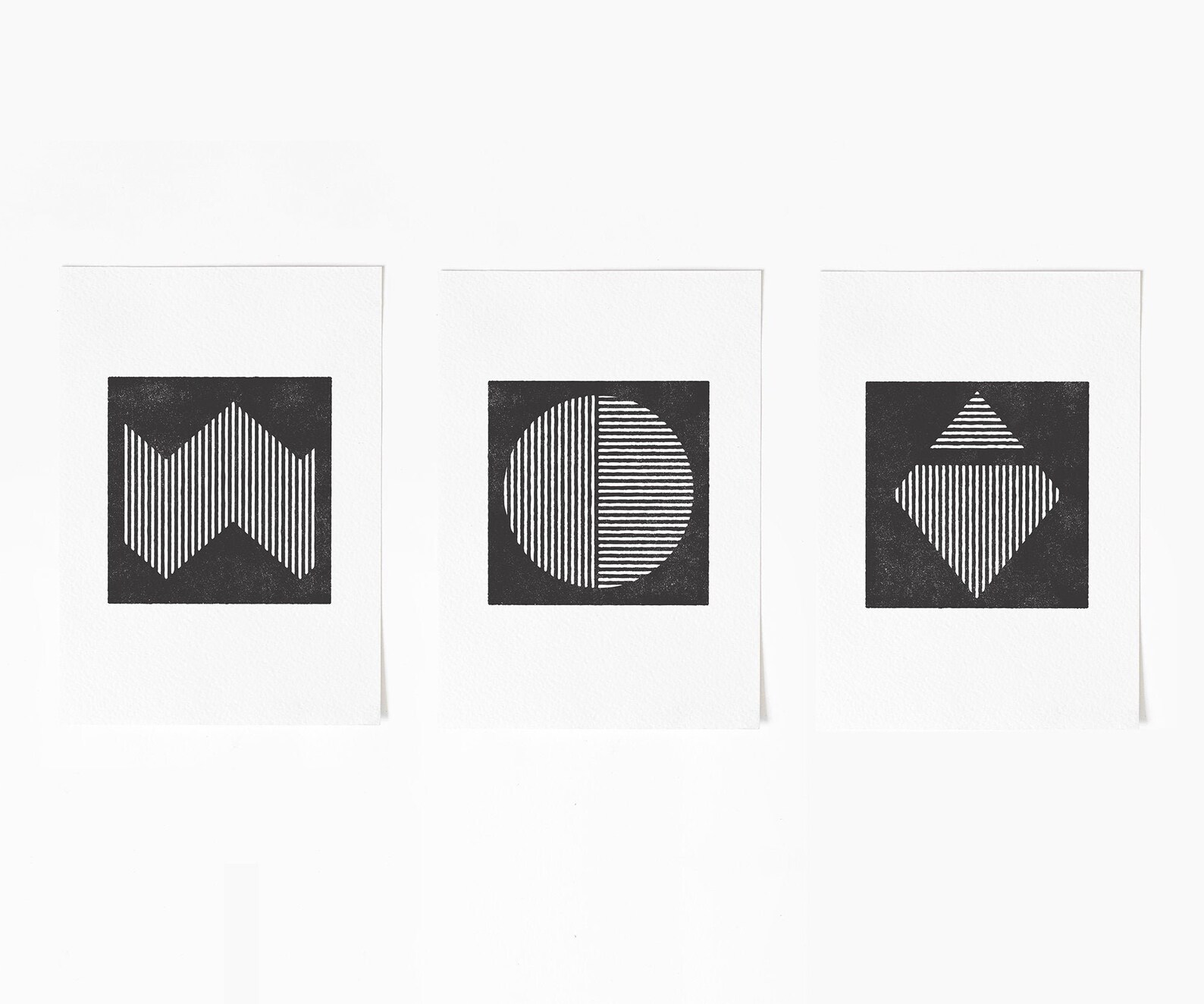 Minimalist Black and White Block Print and Textile Inspired - Etsy