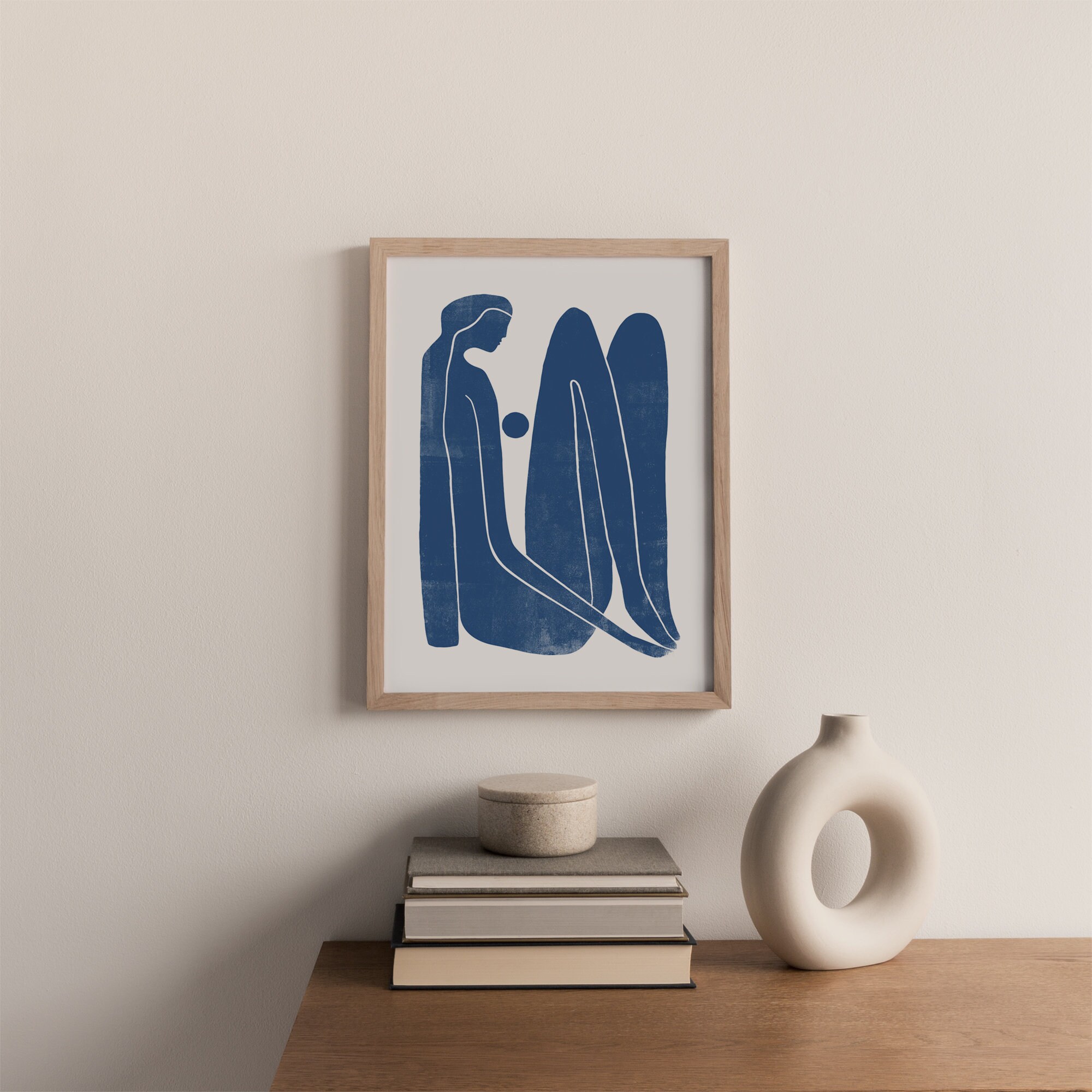 Thinking Blue. A Figurative Illustration. Printable Artwork. - Etsy