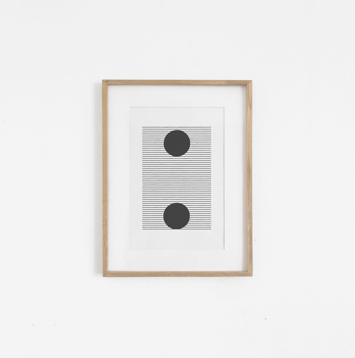 Mid Century Modern Block Print Style With Geometric Shapes and - Etsy