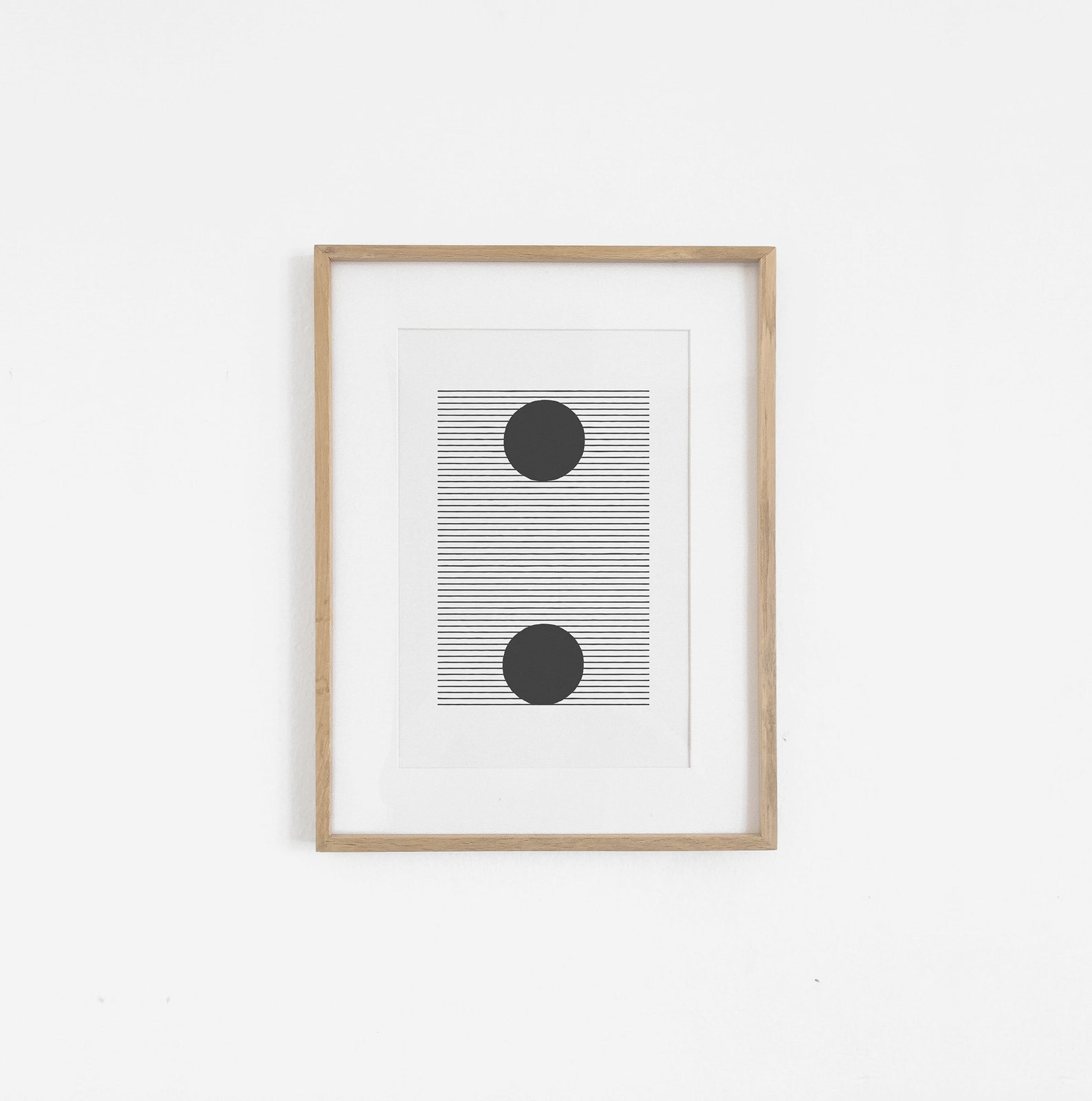 Mid Century Modern Block Print Style With Geometric Shapes and - Etsy