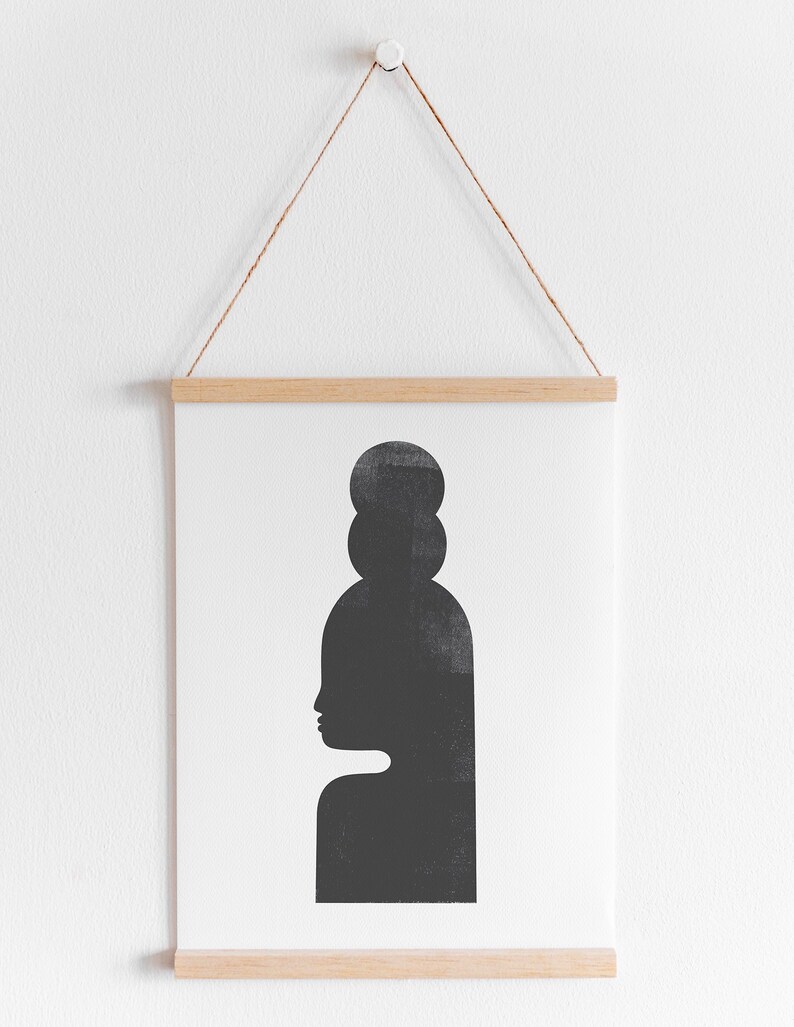 Original Abstract Woman Figure, Woodblock Style Illustration. Download ...