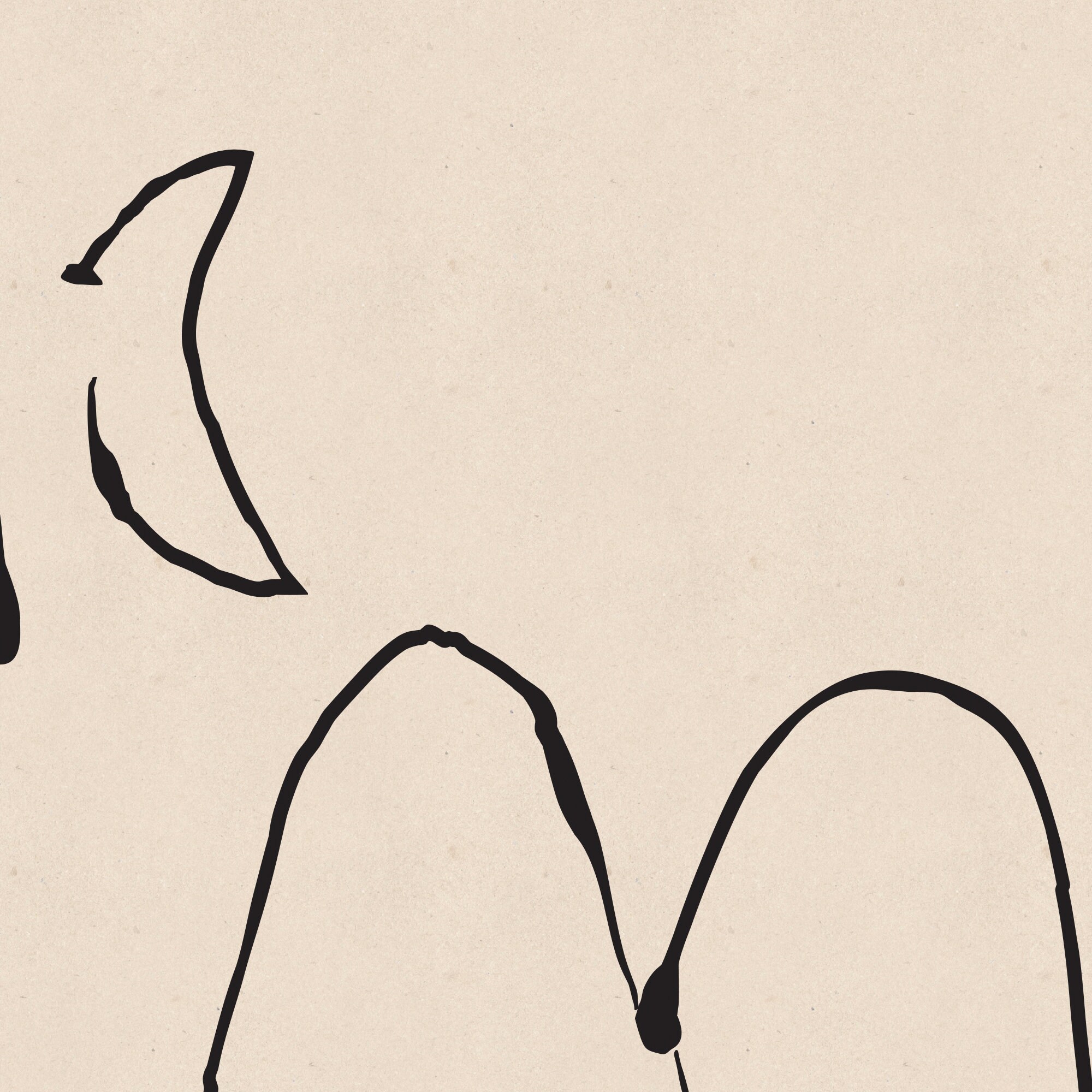 Under the Moon. A Minimal Figurative Line Drawing of a Figure - Etsy