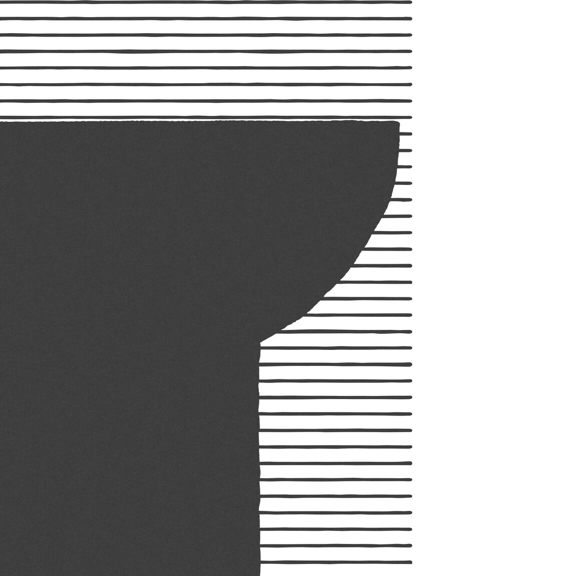 Abstract Geometric Shape Block Print Design in Black and | Etsy