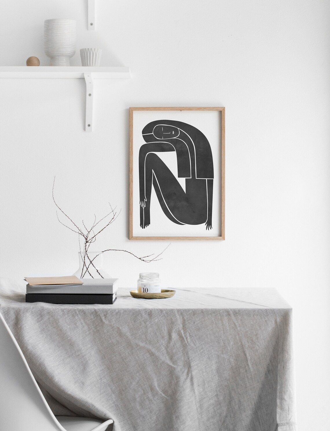 A Figurative Illustration of a Woman. Printable Wall Art. - Etsy