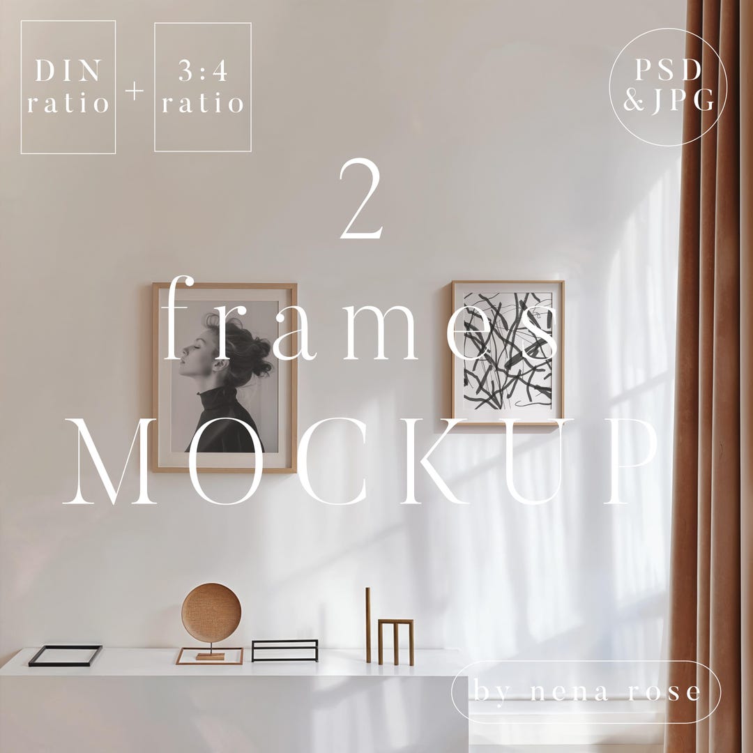 2 Frames Mockup in a Fun Modern Designer Space. PSD Photoshop Smart ...