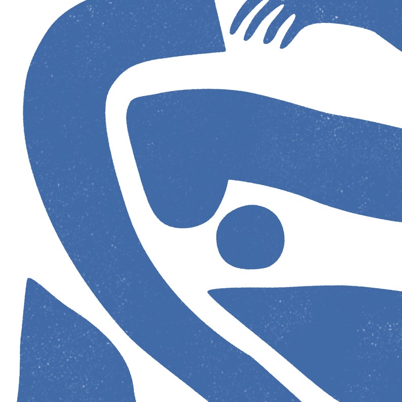 Blue Body Abstract Illustration. Printable Artwork. Download - Etsy