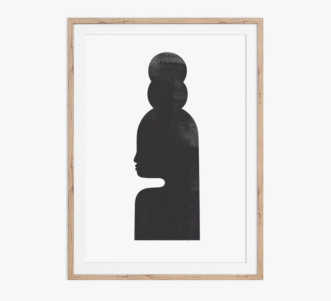 Original Abstract Woman Figure, Woodblock Style Illustration. Download ...