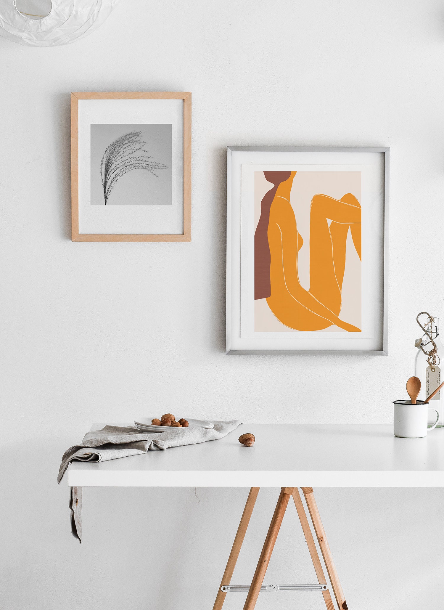 Woman figure print printable wall art. Download files and | Etsy