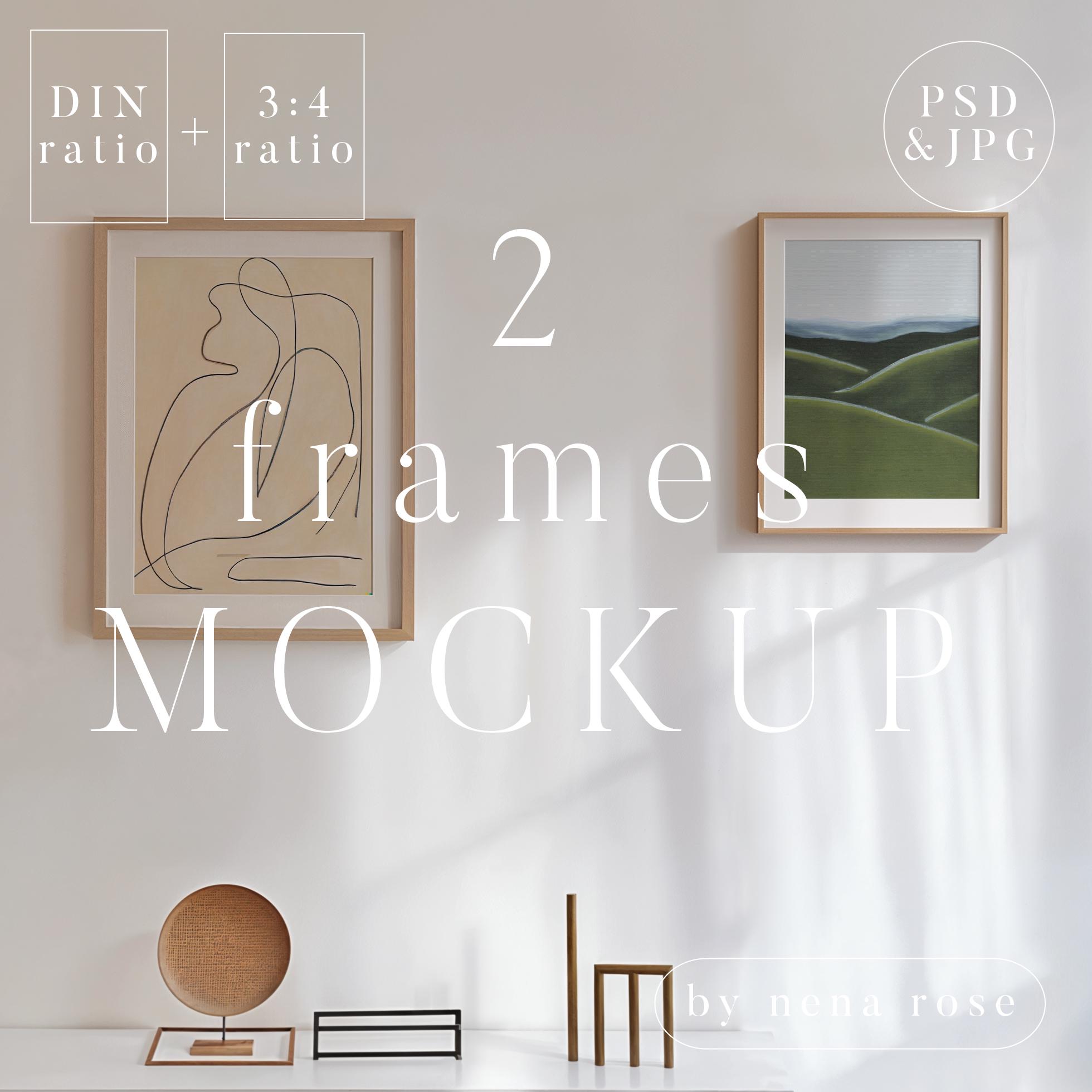 2 Frames Mockup in a Fun Modern Designer Space. PSD Photoshop Smart ...
