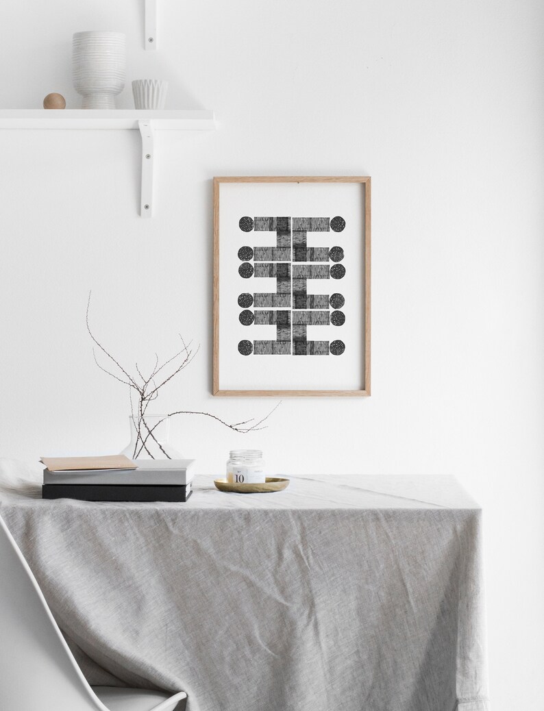 Sticks and Stones. A Geometric Mixed Media Collage Design. - Etsy