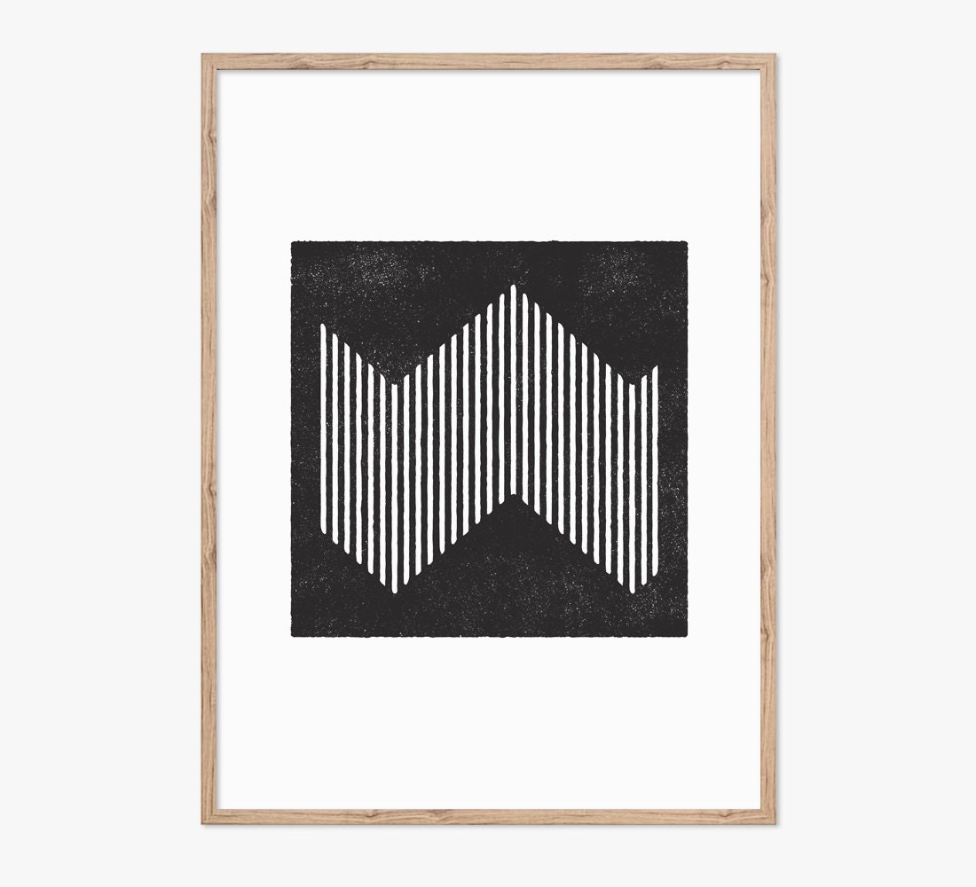 Printable Art, Linocut, Aztec, Digital Woodblock Print, Black and White ...