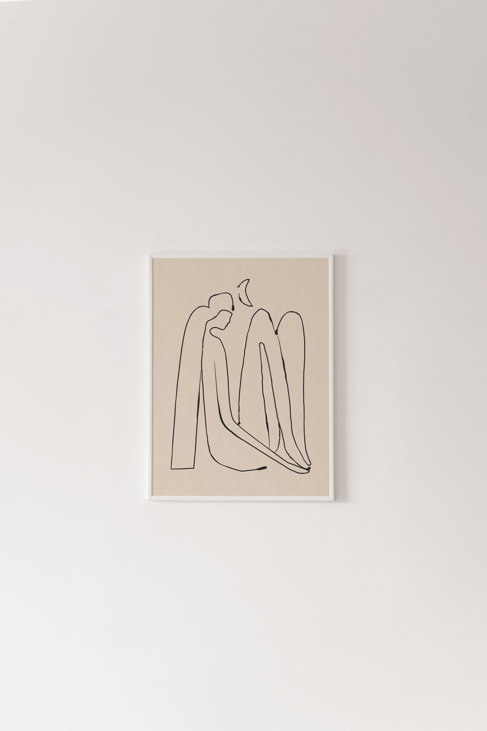 Under the Moon. A Minimal Figurative Line Drawing of a Figure - Etsy