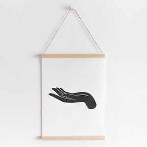 Hand Printable Wall Art. A Wood Block Style Illustration in Black and ...