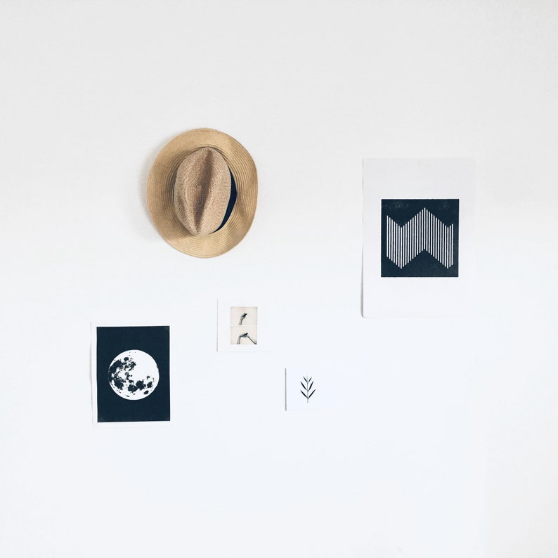 Minimalist Black and White Block Print and Textile Inspired - Etsy