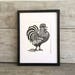 Rooster Original Linocut Print, Red or Black - Etsy