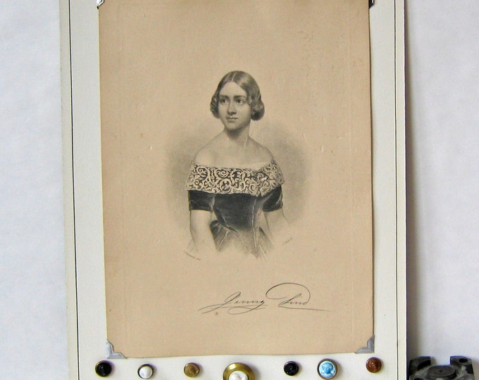 Jenny Lind Buttons - 13 Waistcoat Buttons - Glass Set in Metal ...