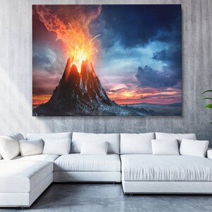 Nature Wall Art | Nature Wall Decor | Mountain Volcano Art ...