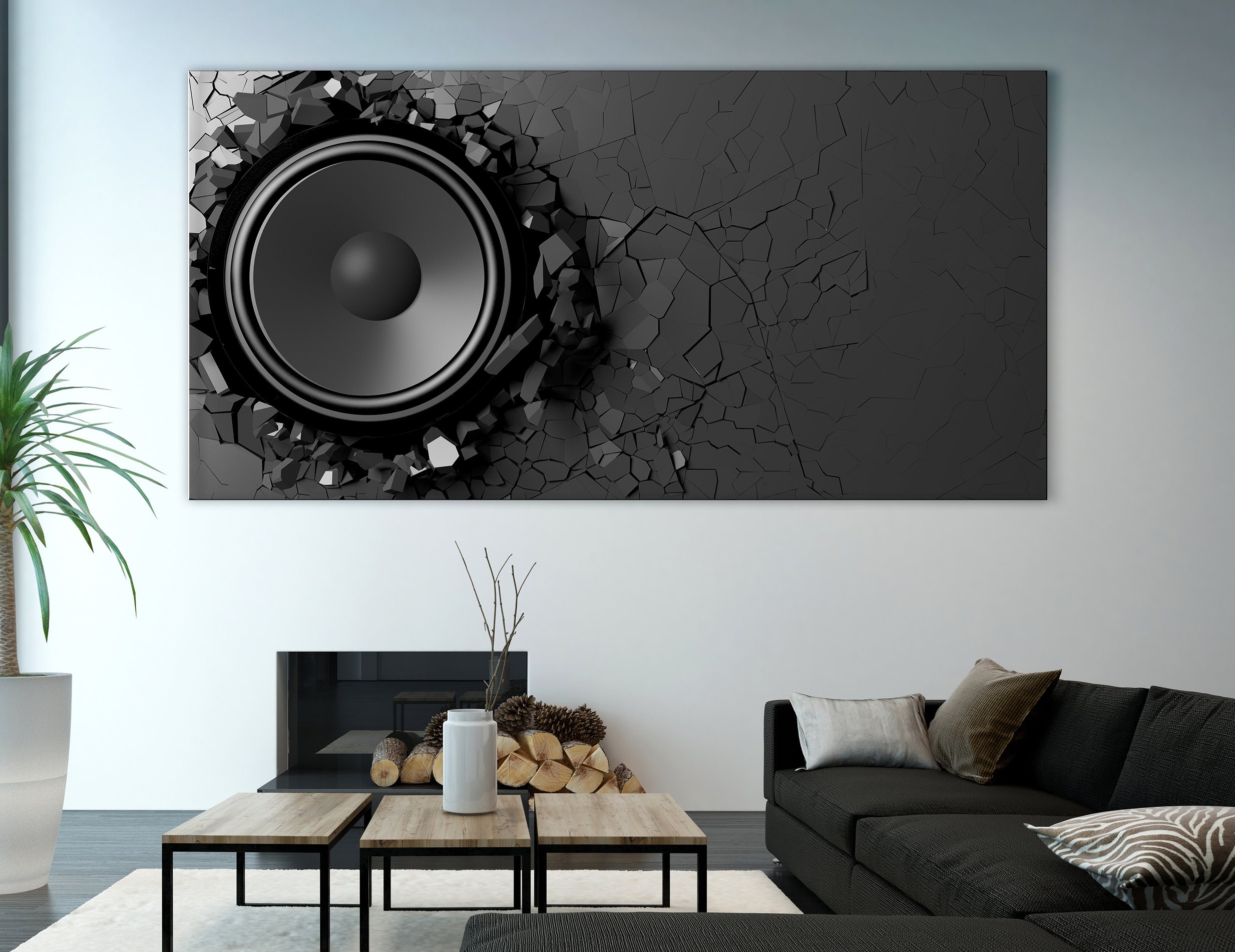Loudspeaker Sound Bass Black Background Wall | Loud Audio Speaker 3d ...