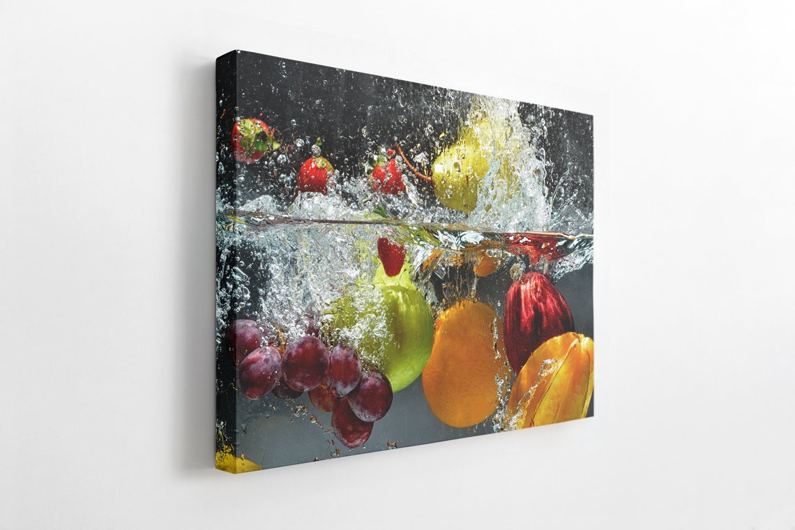 Fruit Splash Canvas Wall Art Canvas Art Kitchen Print - Etsy