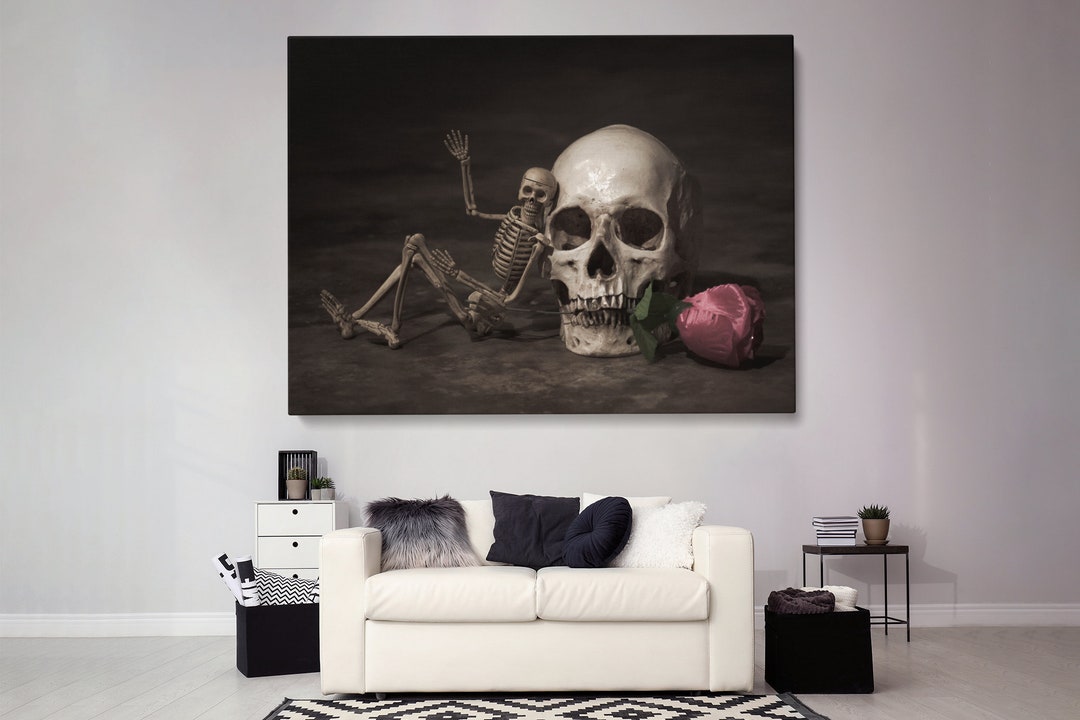 Abstract Skull Canvas Wall Art Skull Art Print Texture Canvas Art ...