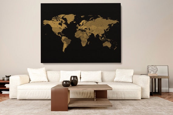 World Map Travel Map Large Living Room Decor Original | Etsy