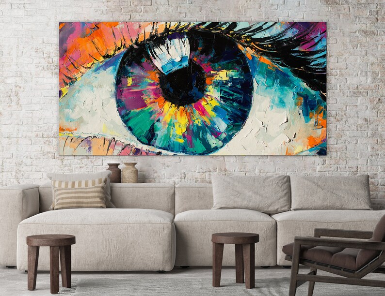 Eye Large Art Eye Canvas 5 Panels Canvas Art Abstract | Etsy