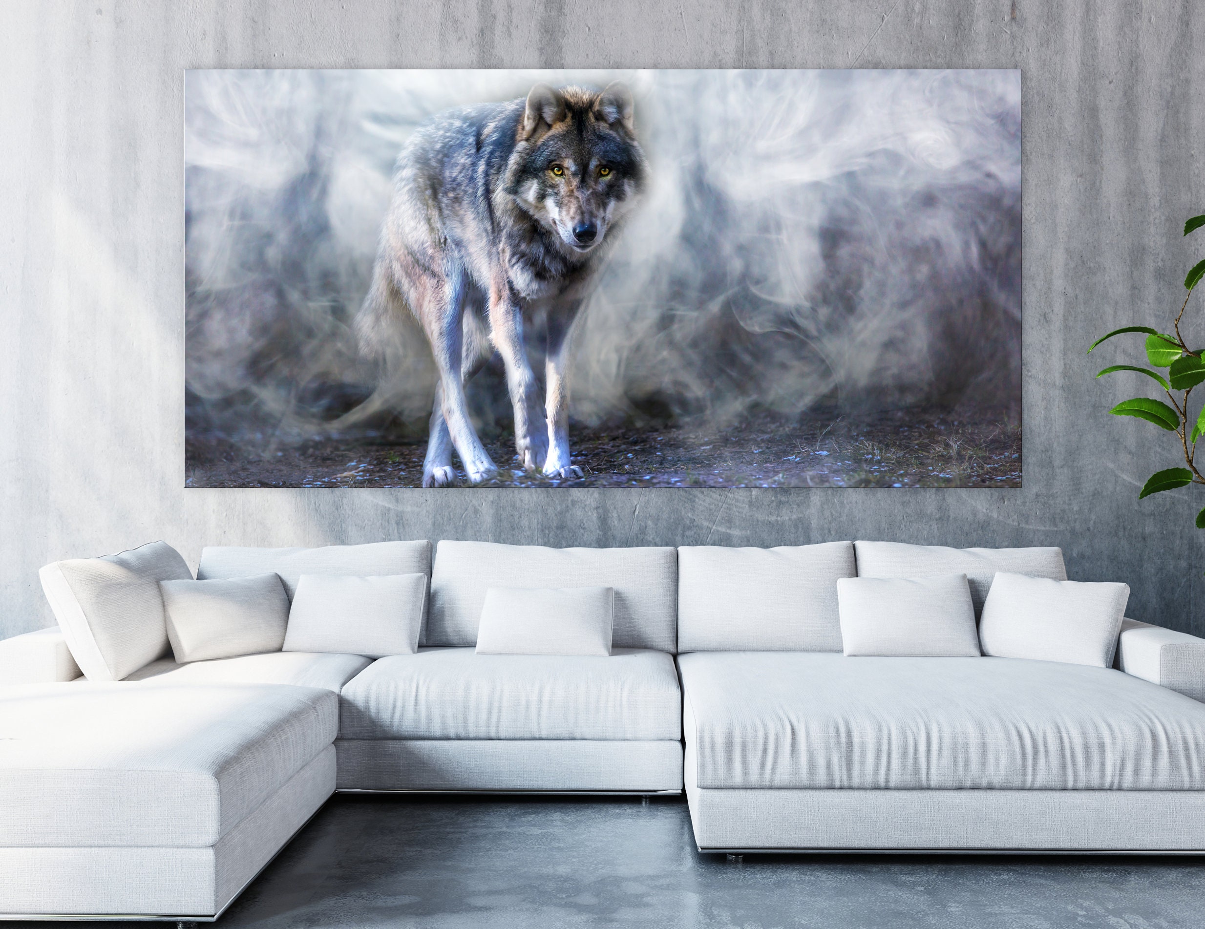 Wolf Wall Art Wolf Canvas Wall Art Print Texture Modern - Etsy