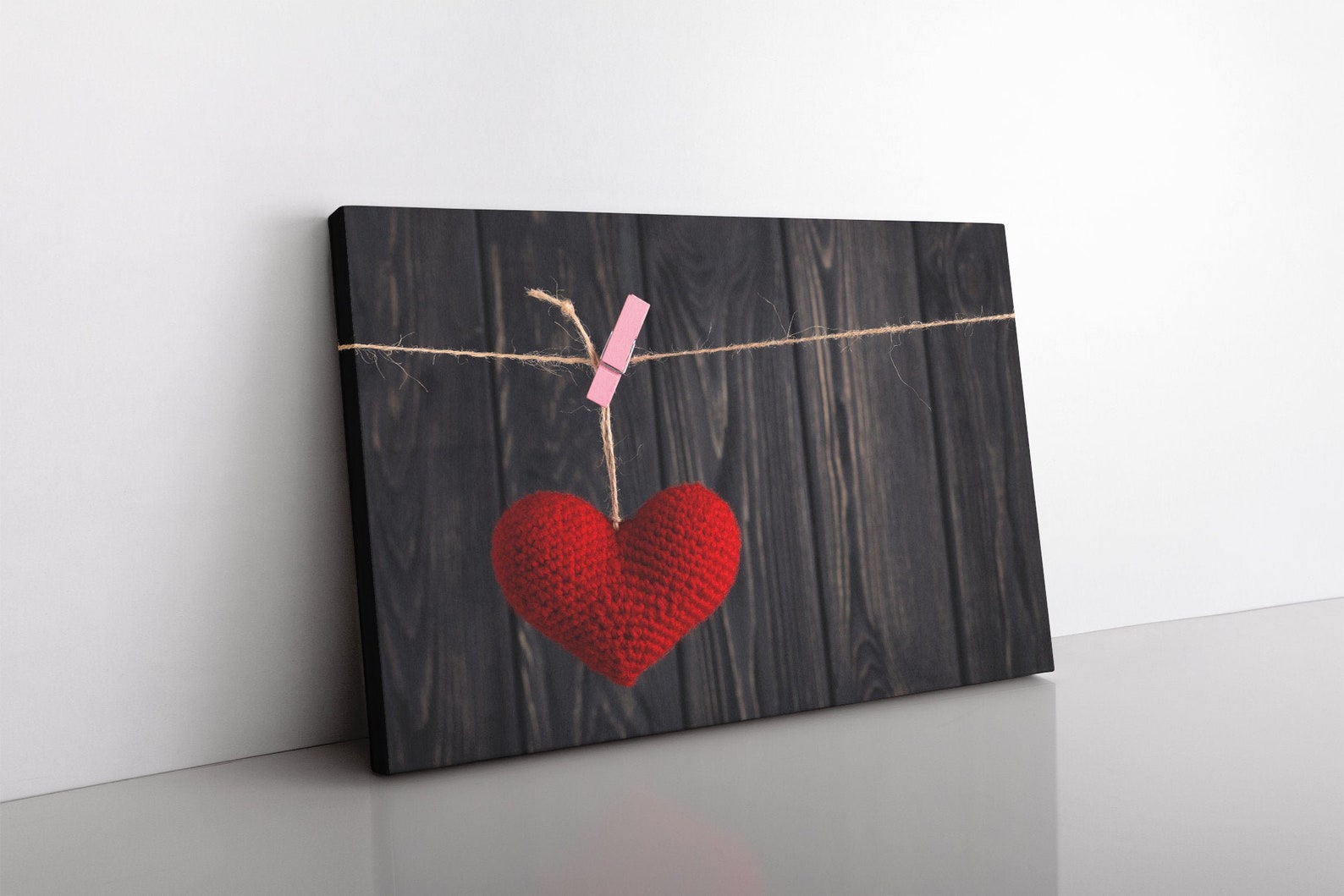 Love Valentines Day Red Heart Canvas Wall Art Romantic - Etsy