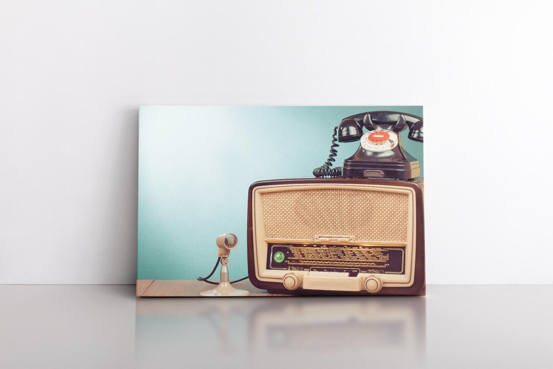 Retro Broadcast Radio Music Instrument Audio Vintage Style Old Canvas ...