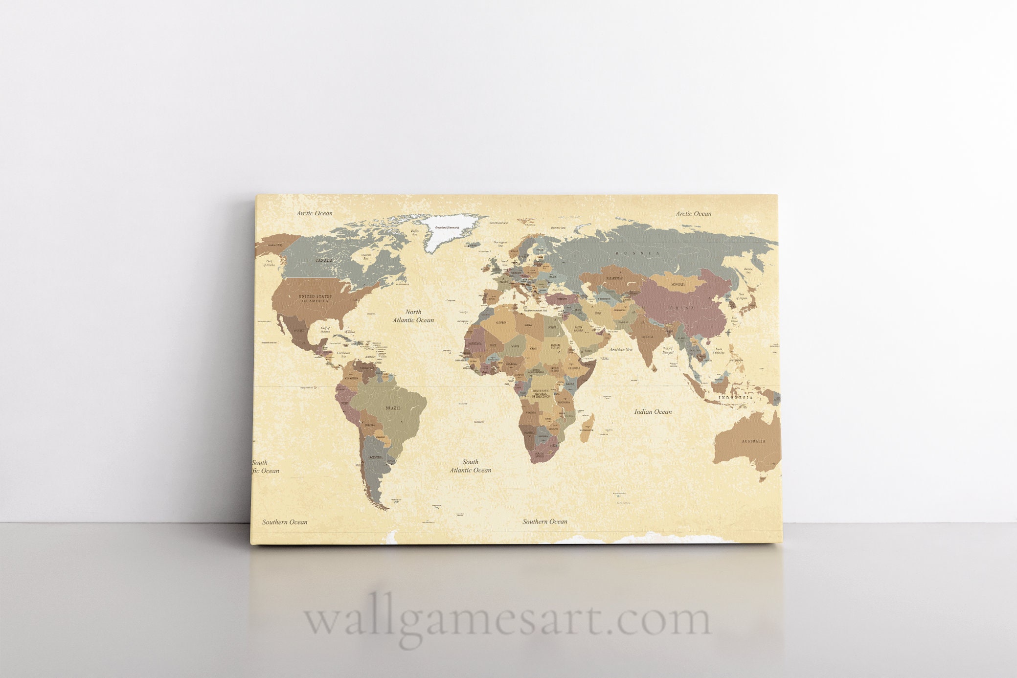 World Map Travel Map Large Living Room Decor Original - Etsy