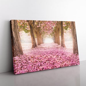 Pink Forest Trees Nature Decor Large Minimalist Abstract Original ...